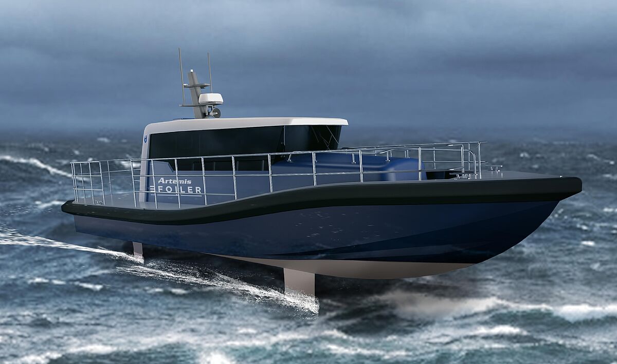 Tuco Marines 11 m ProZero-arbejdsbåd drives af Artemis eFoiler ...